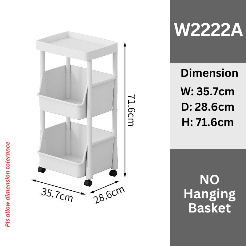Ready stock Storage Rack / Box / Shelf / Push Trolly with Wheels Multi ...