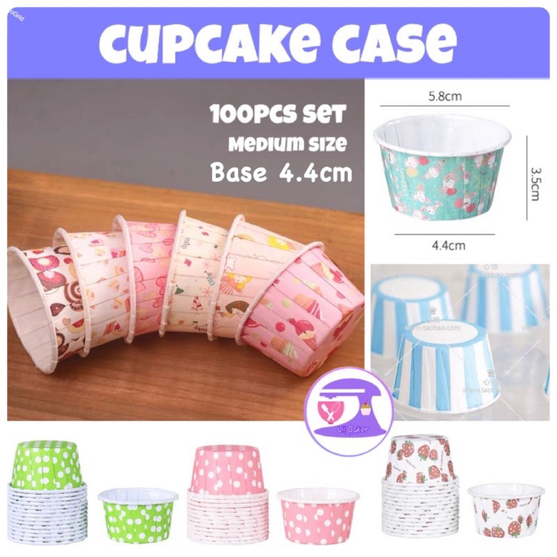 [LIL BAKER] 100PCS CUPCAKE CASE LINER MUFFIN CUP MEDIUM 4.4CM BOTTOM ...