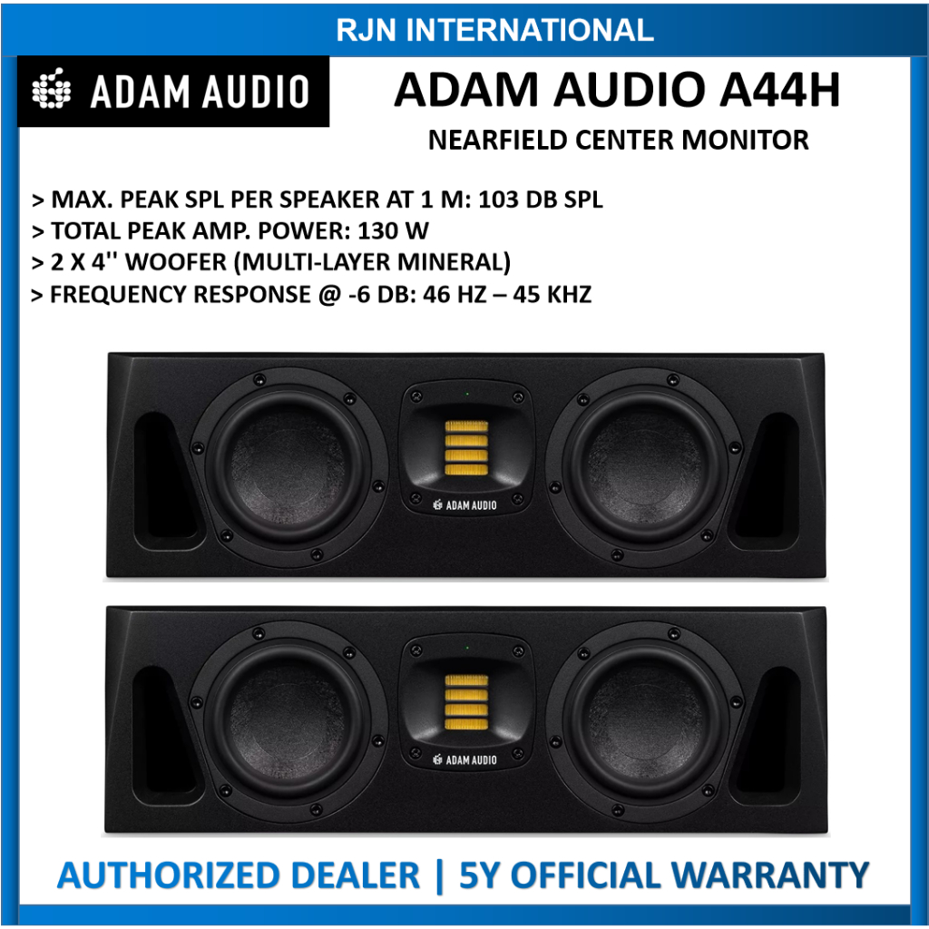 Adam Audio A44H Nearfield/ Center Monitor, 2-way, 2x4" woofer -5 Years ...