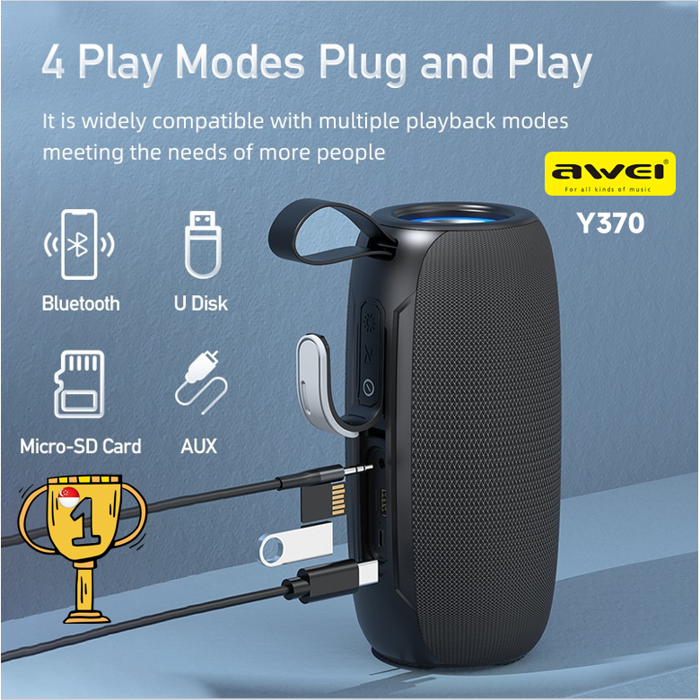 SG AWEI High Quality Y370 IPX6 Waterproof Portable Wireless Bluetooth ...