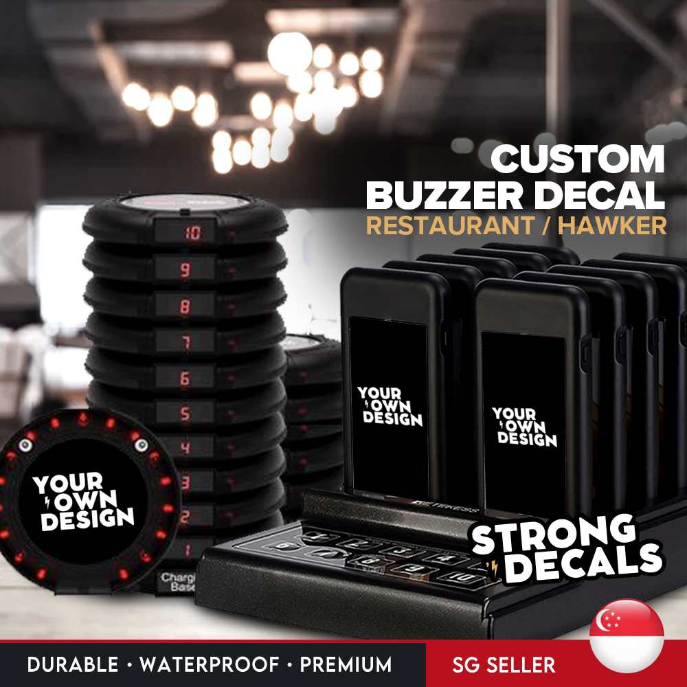 [SG Seller] Custom Buzzer Decal Restaurant Cafe Hawker Queue Pager (1pc ...