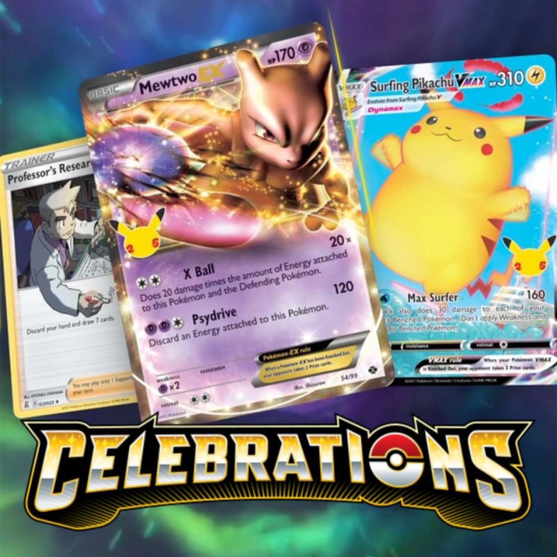 FREE MAILING Pokémon TCG Celebrations main set 25th anniversary singles ...
