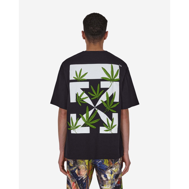 [JSHOPSPREE] Off White Weed Arrows Tee Black | Shopee Singapore