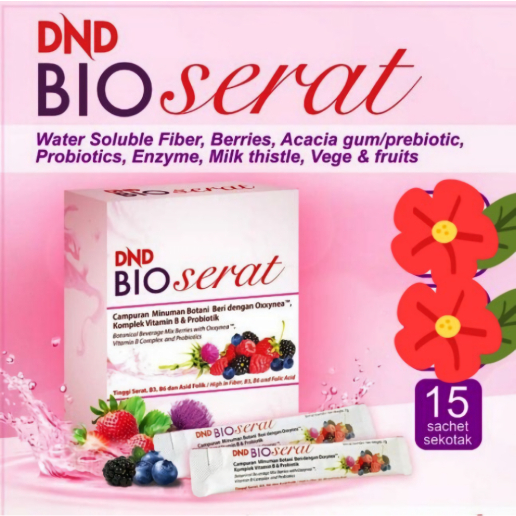 Official Store DND BIO Serat Probiotics (7g x 15 Sachets) x 1 Kotak ...
