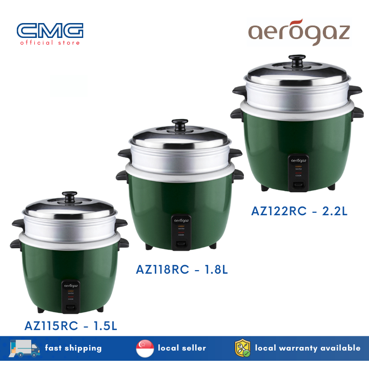 Aerogaz 1.5L/1.8L/2.2L Rice Cooker with steamer AZ-115RC / AZ-118RC ...