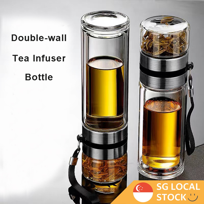 Double Wall Tea Cup with Infuser, Tea Water Separator, Water Bottle ...