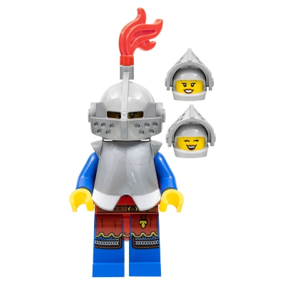 Original Lego Castle Lion Knight (Female, Flat Silver Armor, Red Plume ...