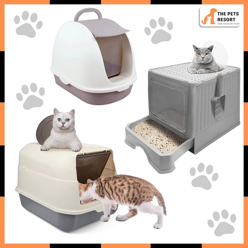 Large Enclosed Cat Litter Box Full Enclosed Cat Litter Box | Shopee ...