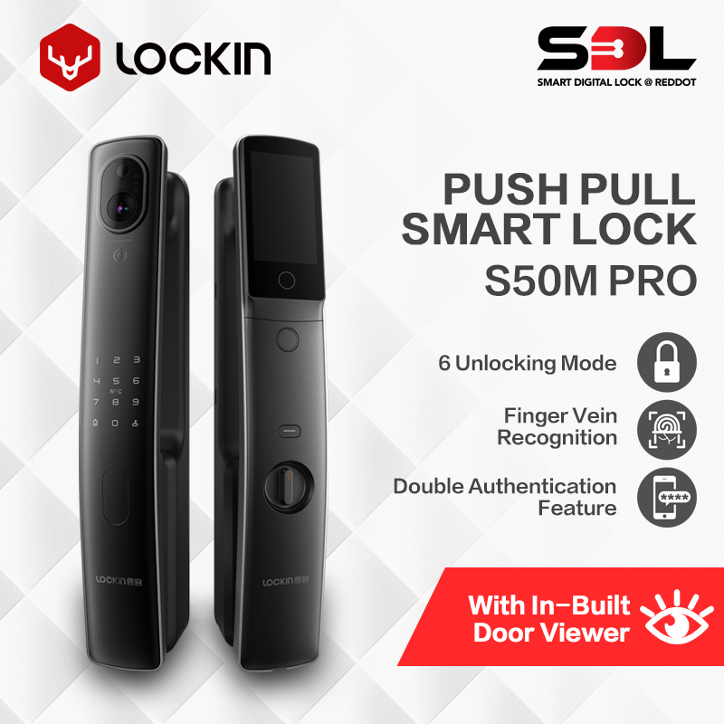 LOCKIN S50M Pro Push Pull Smart Lock | Finger Vein Recognition | Built ...