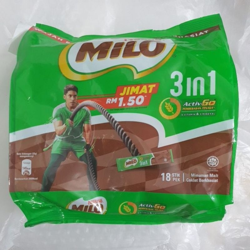 (Bundle) NESTLÉ MILO® CHOCOLATE MALT POWDER Soft Pack Milo 3 in 1 ...