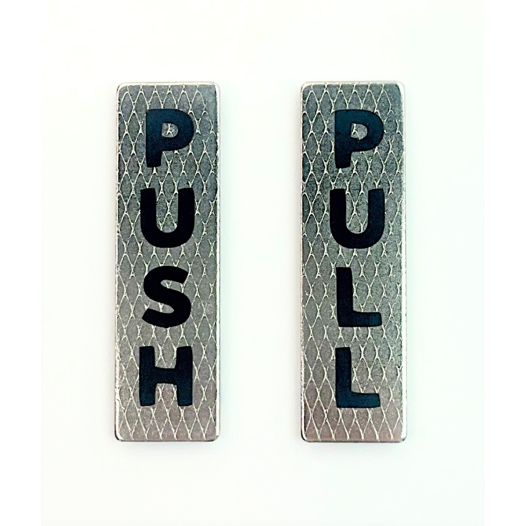 Mini Metal Push & Pull Signage | BLACK | ( 12mm x 45mm ) | Shopee Singapore