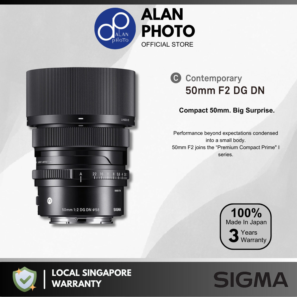 Sigma 50mm F2 DG DN Contemporary Lens Sony E | Sigma Singapore Warranty ...