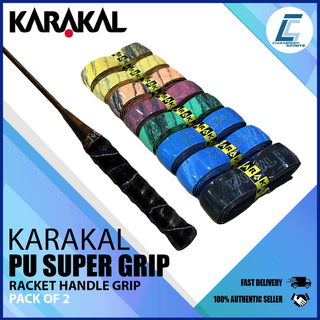 Karakal Pattern Pu Super Replacement Grip Racket Tape Pack Of 2 Sp