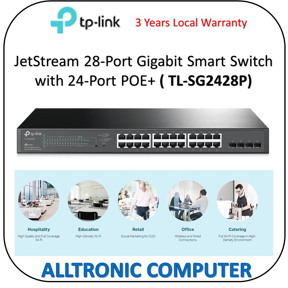 TP-Link TL-SG2428P JetStream 28-Port Gigabit Smart Switch with 24-Port ...