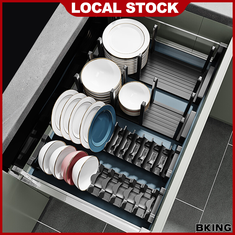 Plate Organiser Kitchen Drawer Organiser Cabinet Organizer Dish Bowl ...