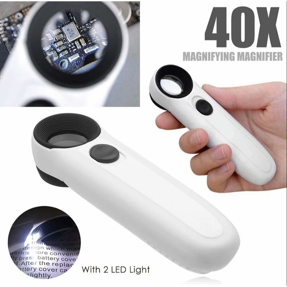 Hand-Held Magnifying Glass Microscope Magnifier 40x Jewel Money Bills ...