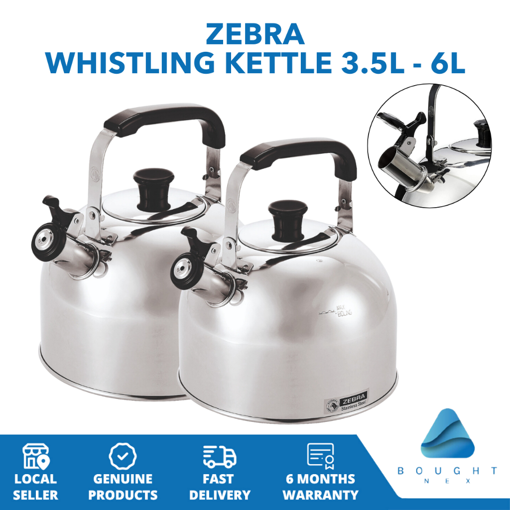 Zebra Smart Whistling Kettle Pot Stainless Steel 3.5L 5.5L 6L Capacity ...