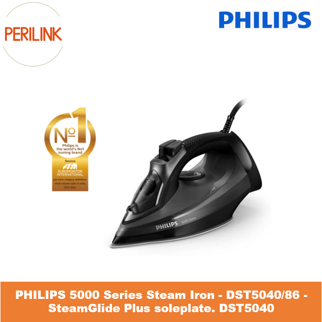 PHILIPS 5000 Series Steam Iron - DST5040/86 - SteamGlide Plus soleplate ...