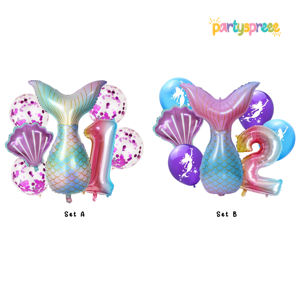 Mermaid Balloon Set (Theme/ Birthday) | Shopee Singapore