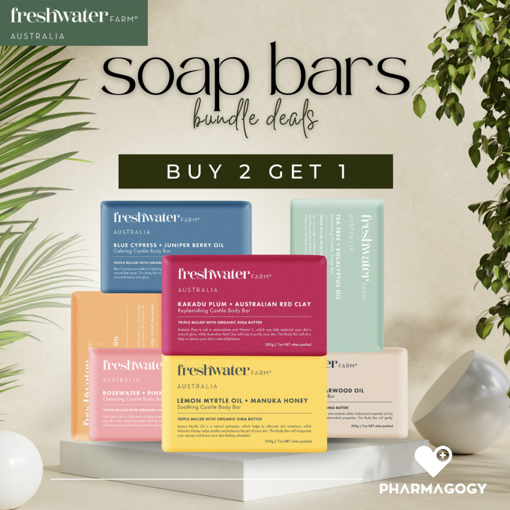 [buy 2 Get 1 Free] Freshwater Farm Aus Castile Body Soap Bars 200g Bar