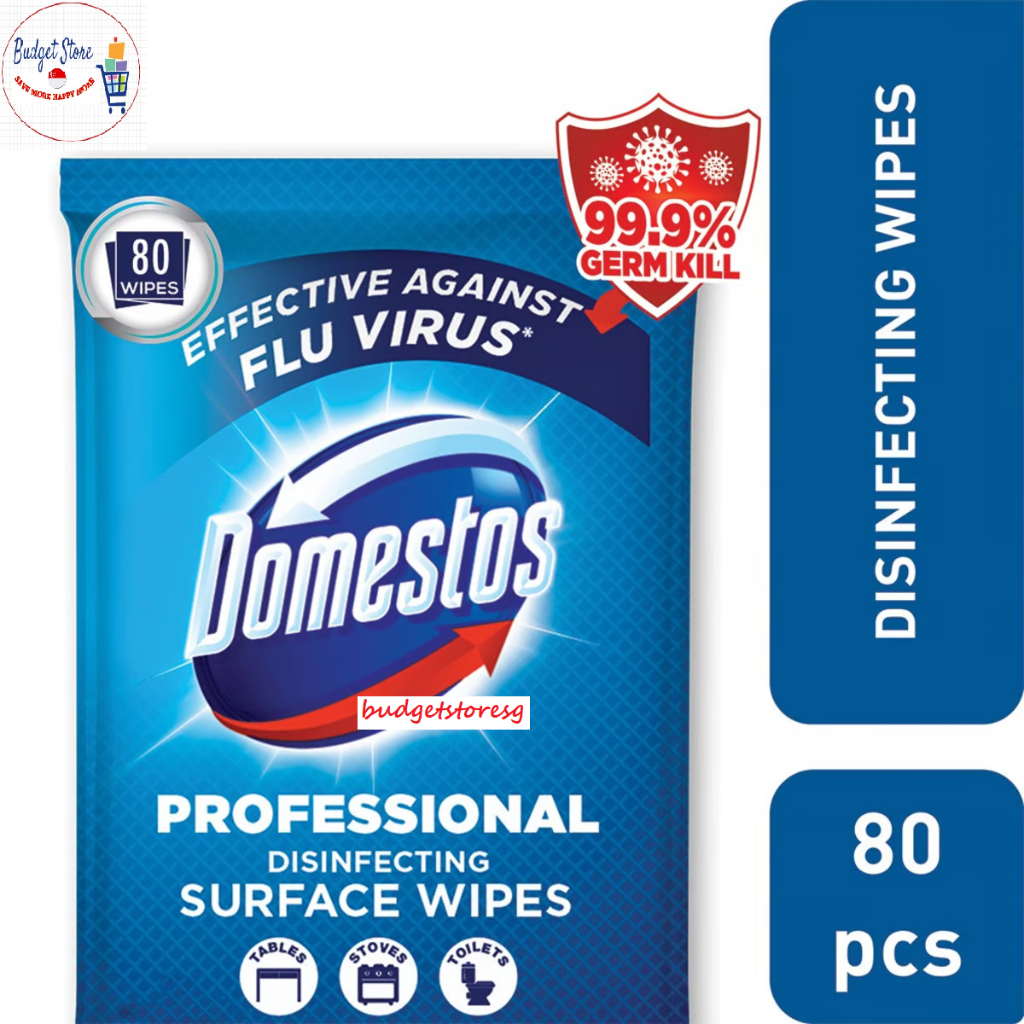 Domestos Disinfecting Surface Wipes, Eliminates 99.9% Germs - 80 pcs ...