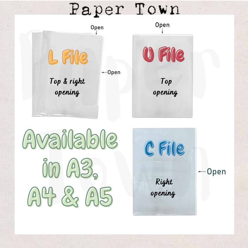 Clear Folder A3 , A4 , A5 (L,C,U Shaped) | Shopee Singapore