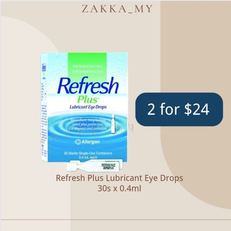 Refresh Plus Lubricant Eye Drops 30s Exp 07 2024 Shopee Singapore