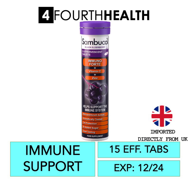 [EXP 12/24] Sambucol Immuno Forte Effervescent 15 tabs (4y+) (UK ...