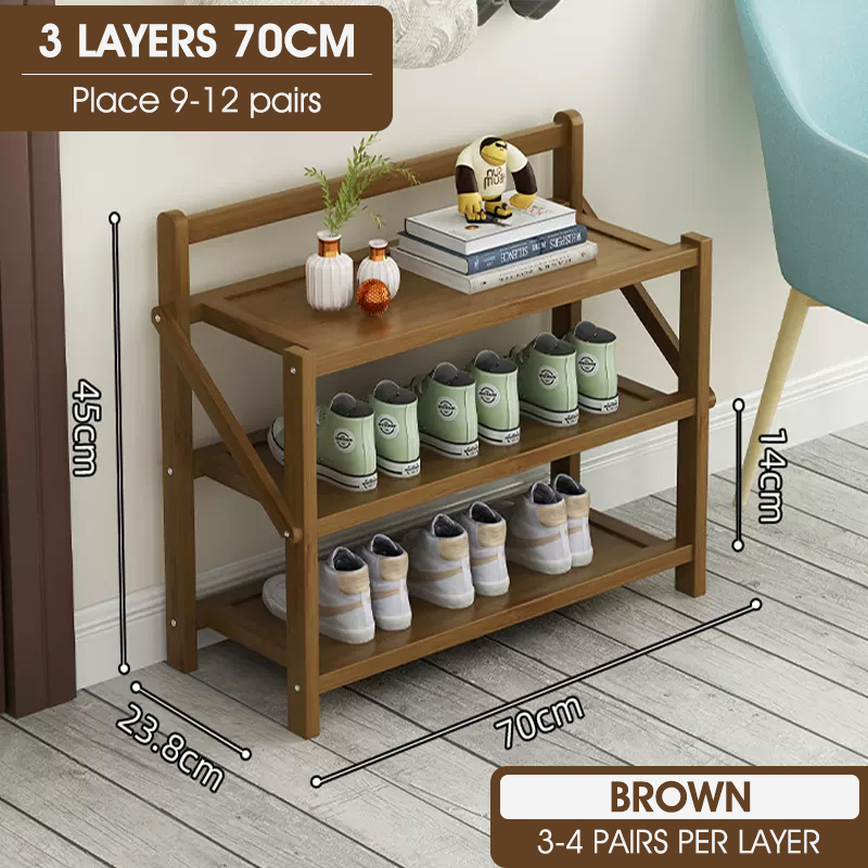 HXR Installation Foldable Shoe Rack Multi Layer Outdoor Bamboo Wooden ...