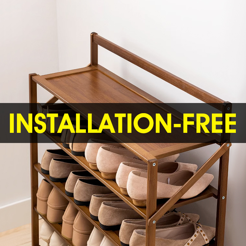 HXR Installation Foldable Shoe Rack Multi Layer Outdoor Bamboo Wooden ...