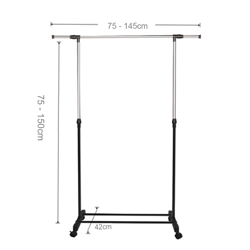 (SG STOCK) Adjustable Single & Double Pole Laundry Clothes Rack Stand ...