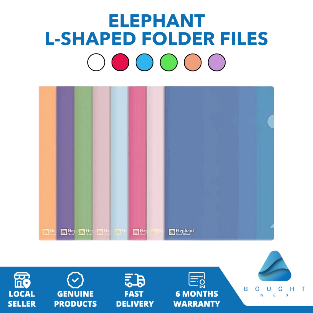 Elephant L-Shaped Folder Files 405A4/410A4 - Durable Polypropylene, 150 ...