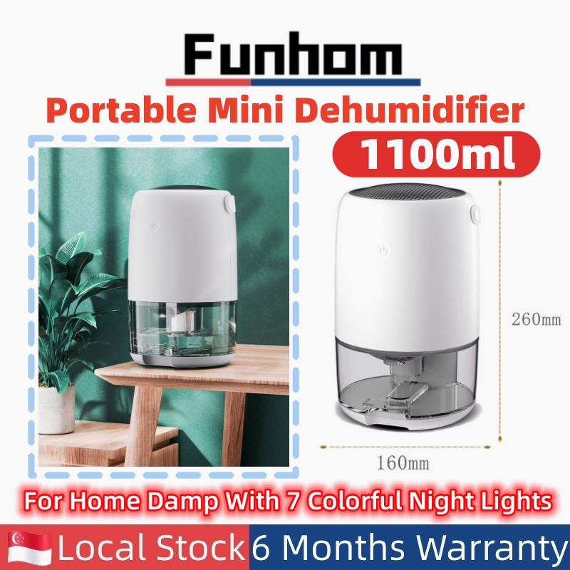 [SG Stocks] 1100ml Portable Mini Dehumidifier Low Noise for Home ...