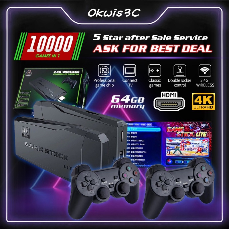 [SG Stock] 4K HD Video Game Console 64G Built-in 10000 +Games Retro ...