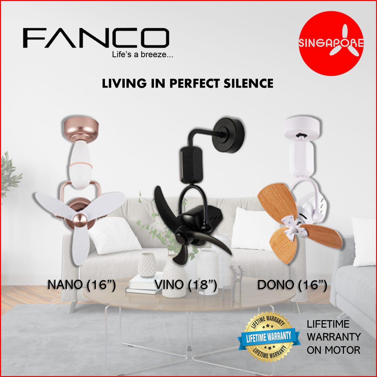 [SG Seller] New Fanco Corner Fan DONO VINO NANO Ceiling Fan or Wall ...