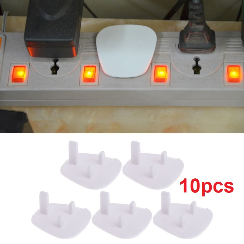 10pcs 3pin Power Plug Socket Cover Baby Proof Child Safety Protector ...