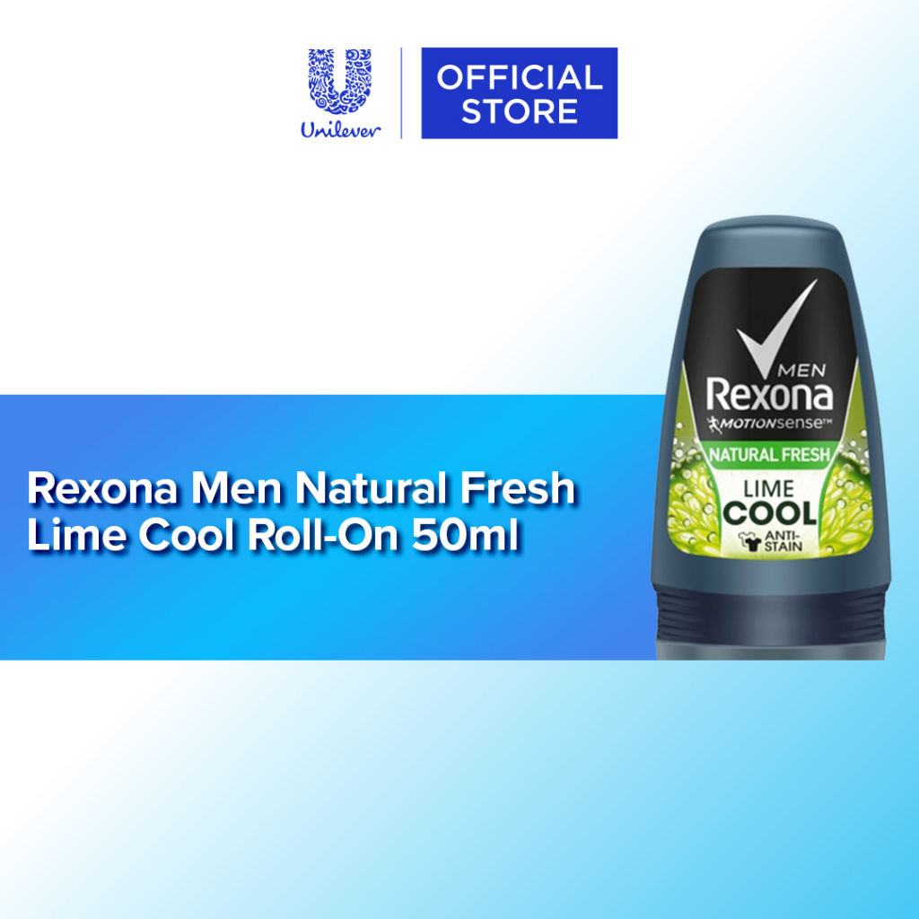 Rexona Men Natural Fresh Lime Cool Roll-On 50ml | Shopee Singapore