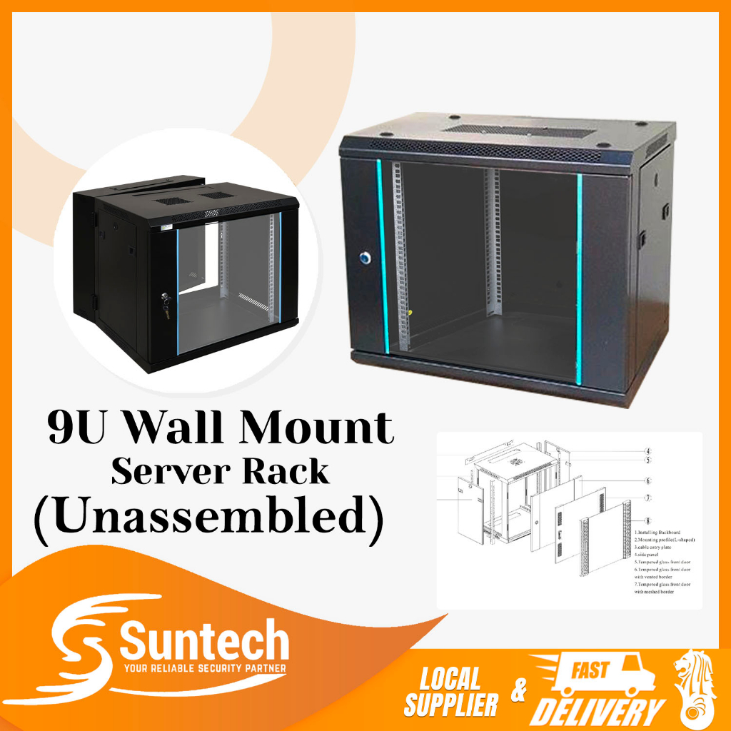 9U Server Rack Network Cabinet Wall Mounted Data Rack (Unassembled ...