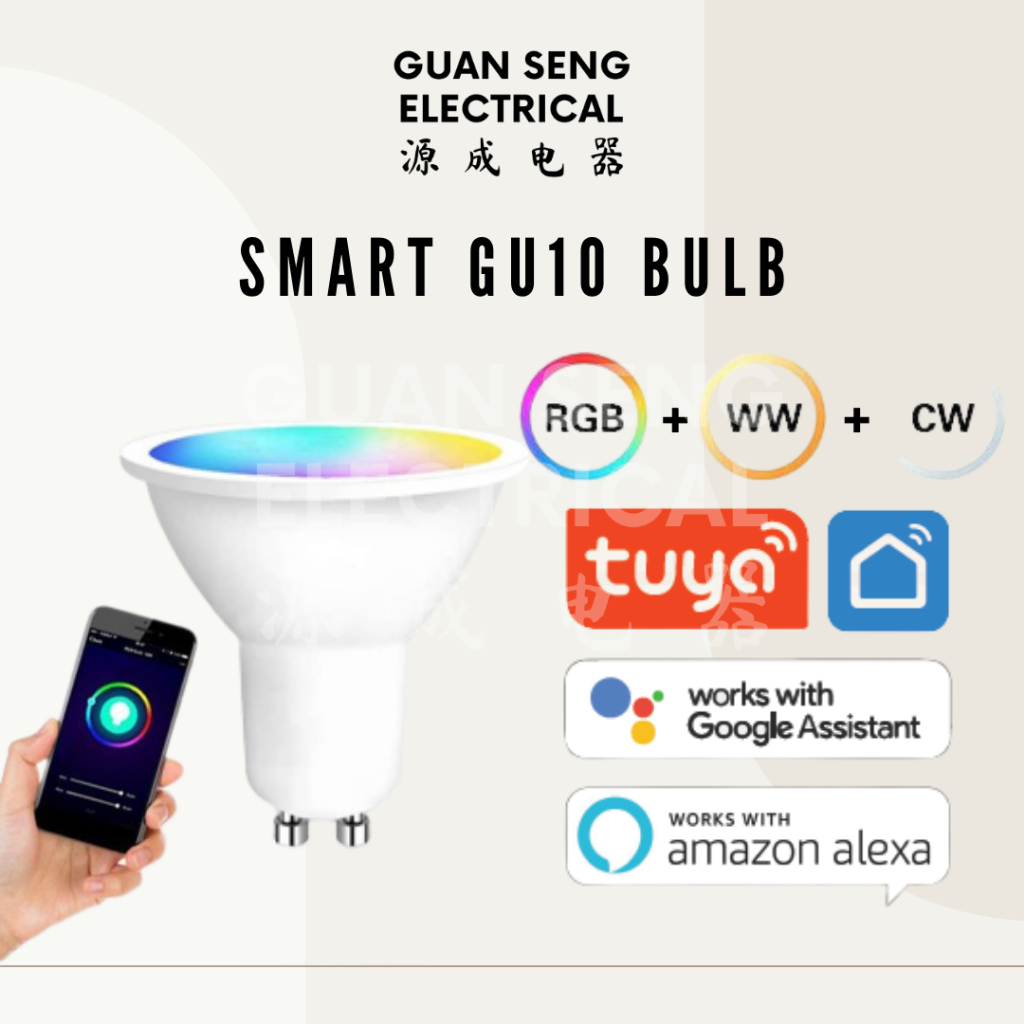[SG Stock] GU10 WIFI Smart LED Bulb RGB+C+W Dimmable 5W Works with ...