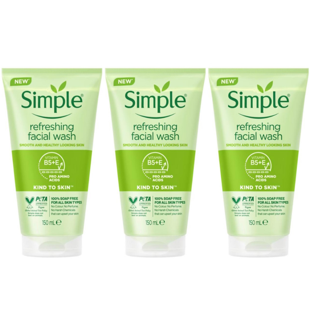 (BUNDLE OF 3) SIMPLE REFRESHING FACIAL WASH GEL 150ML - BEAUTY LANGUAGE ...