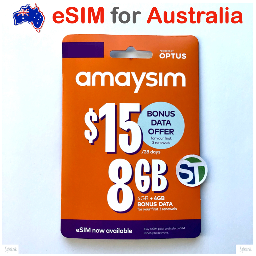 Australia eSIM SIM CARD 8GB DATA Free Local Calls SMS 28 Days Active ...