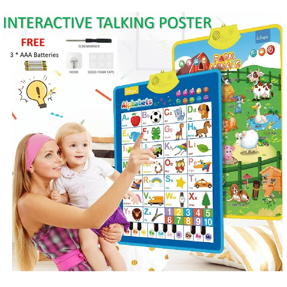 Audio Poster Talking Poster Alphabet Numbers Music Wall Chart English ...