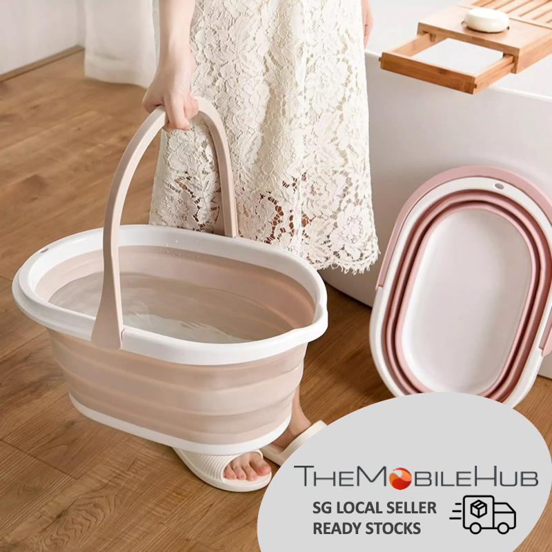 Foldable Collapsible Pail Bucket Multi-purpose Washing Pail Kitchen ...