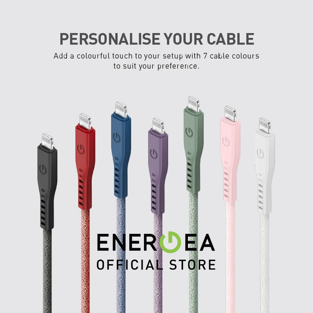 ENERGEA Flow USB type C to Lightning Cable 1.5m with Magnetic Cable Tie ...
