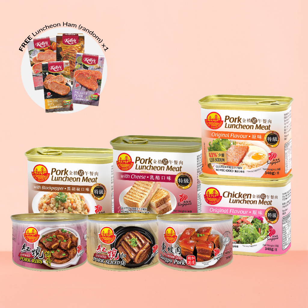 [FREE Luncheon Ham] Golden Bridge Luncheon Meat & Stewed Pork | Shopee ...