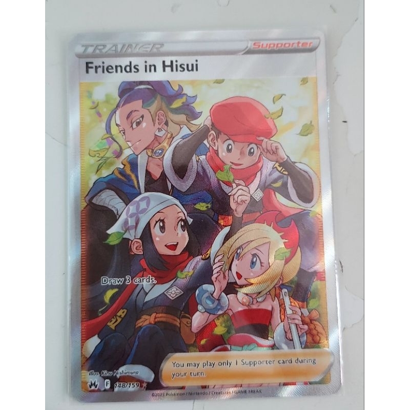 Pokemon friends in hisui full art trainer supporter crown zenith card ...