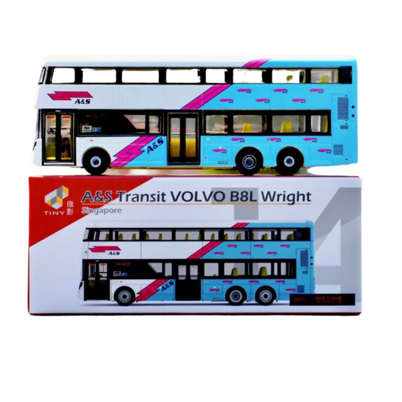 TINY HK Singapore A&S Transit Volvo B8L Bus Wright Diecast Model Bus ...