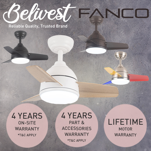 (CLIMATE VOUCHER) FANCO BEE Mini DC Motor Ceiling Fan With 24W LED- 3 ...
