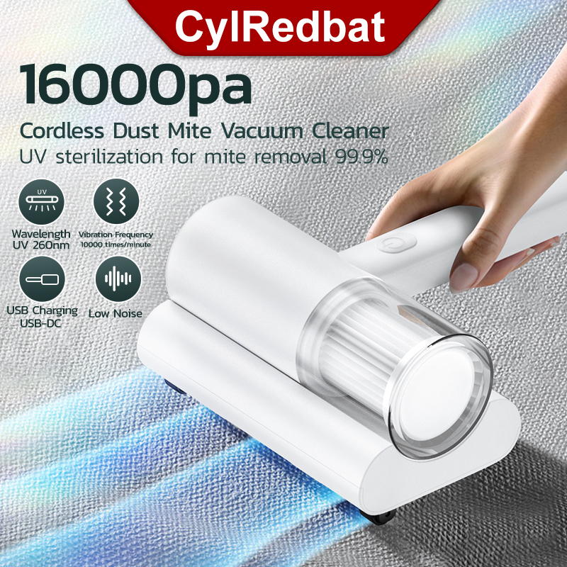 CylRedbat 16000Pa Cordless Dust Mite Vacuum Cleaner UV Anti Dust Mite ...
