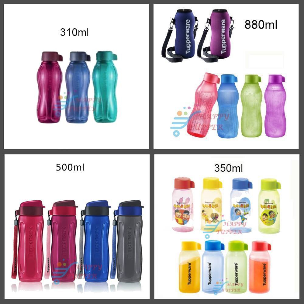 100% Authentic Tupperware Eco Water Bottle ★ BPA Free ★ Slim 310ml ★ Slim 500ml ★ XtremAqua ...